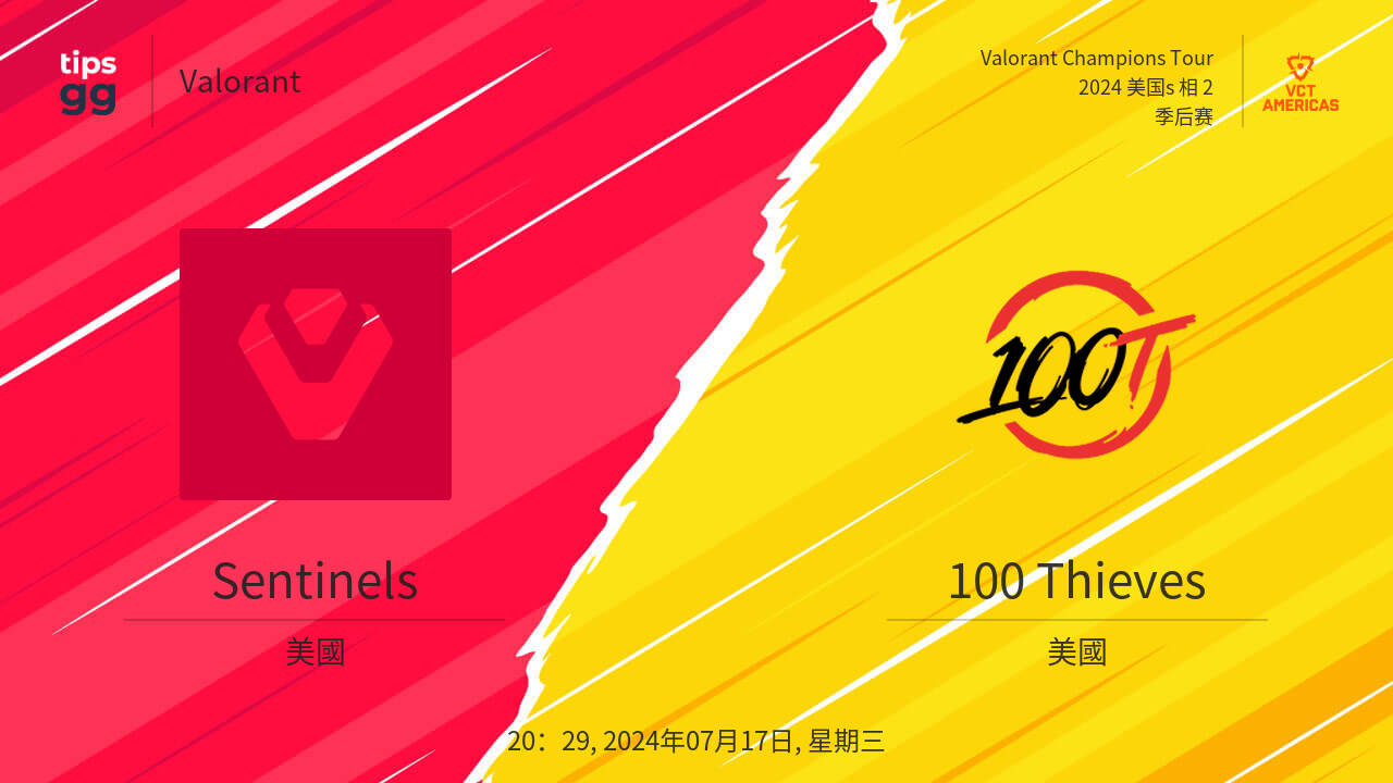 Sentinels对阵100 Thieves，2024年07月18日，在Valorant Champions Tour 2024 美国s 相 ...