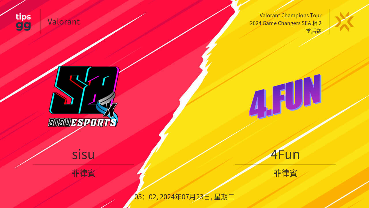 sisu对阵4Fun，2024年07月23日，在Valorant Champions Tour 2024 Game Changers SEA ...