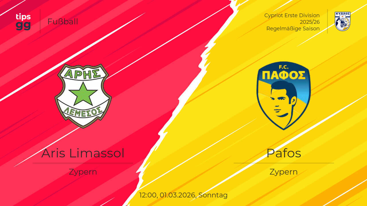 Aris Limassol – Pafos Live-Ergebnis 28.02.2026 - heute Spielergebnisse ...