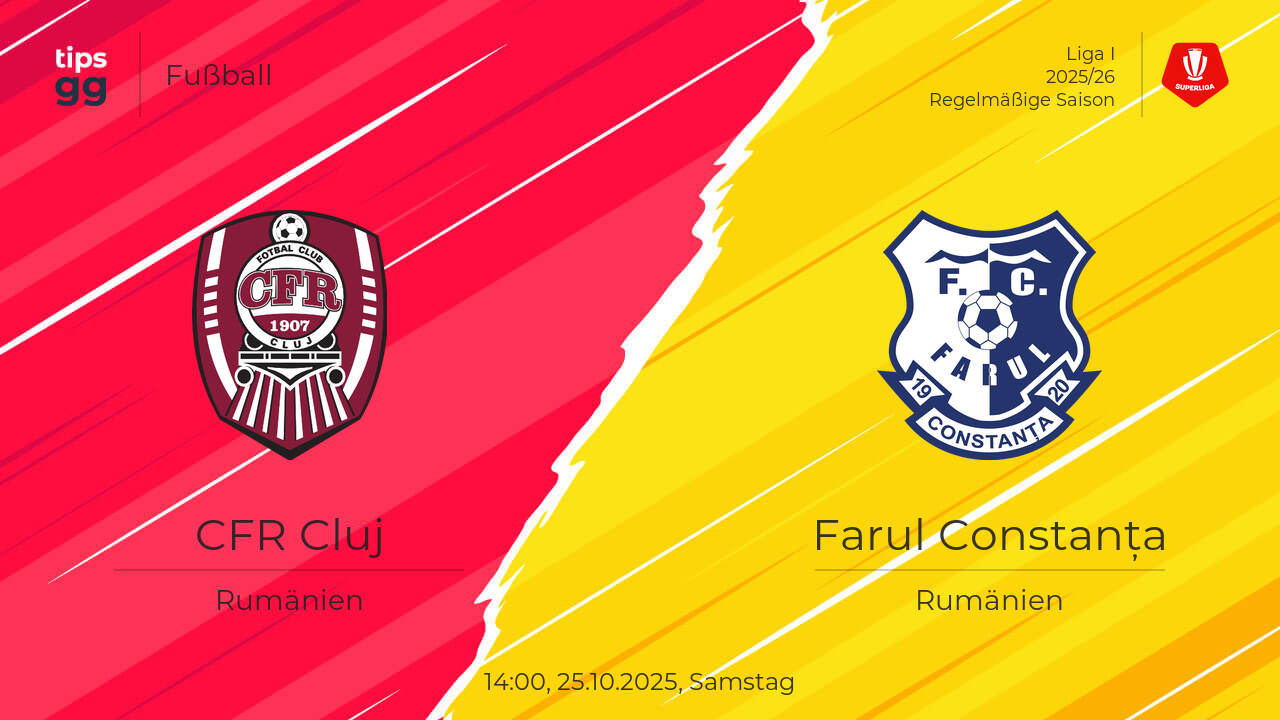 CFR Cluj – Farul Constanța Tipp & Prognose am 25.10.2025 | Fußball ...