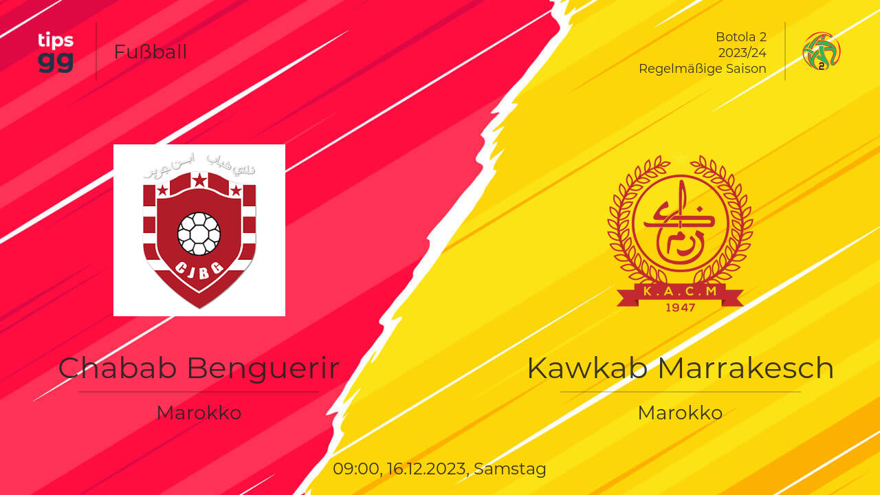 Chabab Ben Guerir gegen Kawkab de Marrakech am 16.12.2023 bei der ...