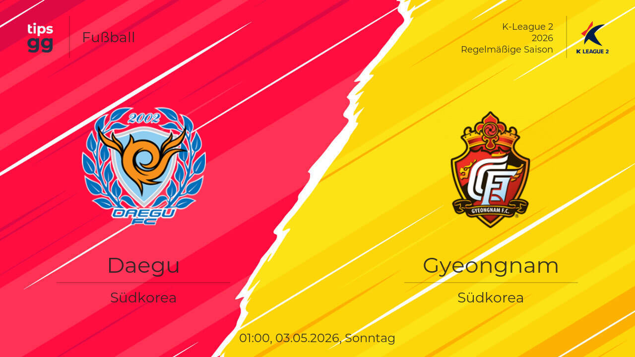 Daegu – Gyeongnam Live-Ergebnis 03.05.2026 - heute Spielergebnisse ...