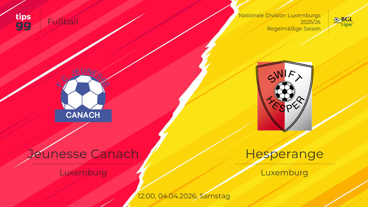 Jeunesse Canach – Hesperange am 04.04.2026 – Live-Streams und ...