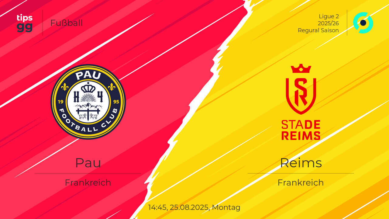Pau – Reims Quoten am 25.08.2025 | Fußball | Tips.GG