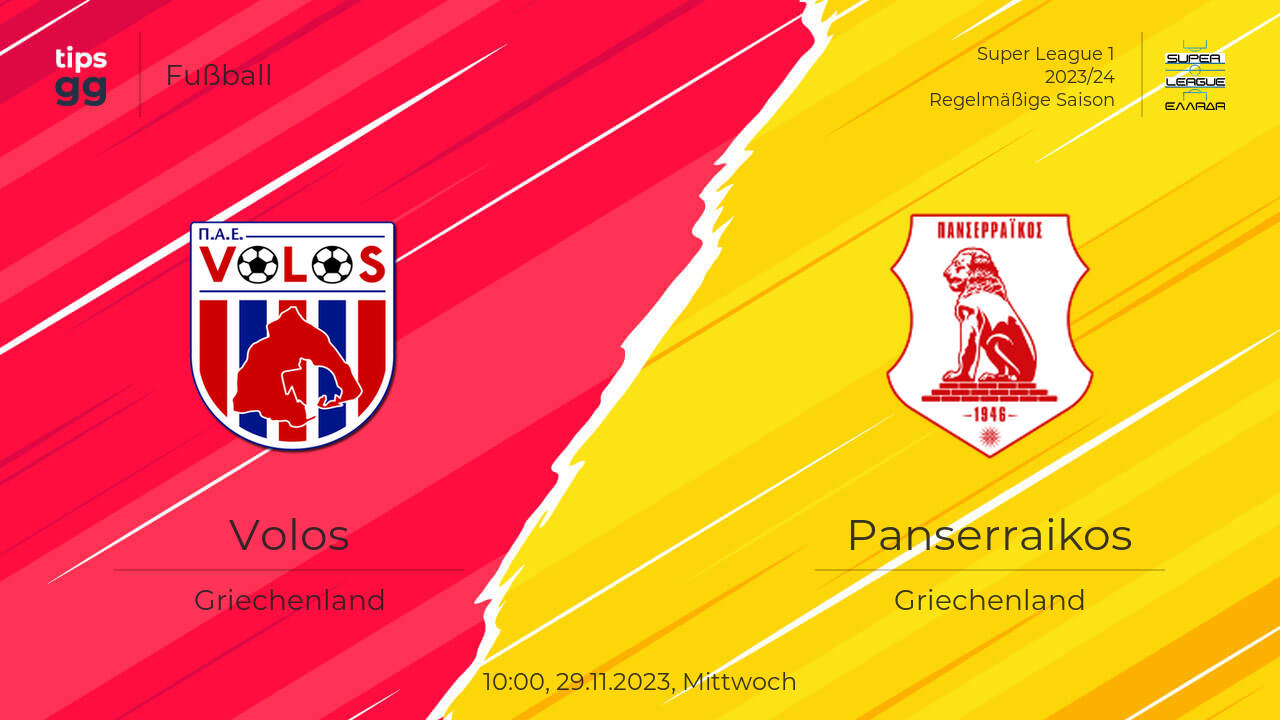 Volos NFC gegen Panserraikos am 29.11.2023 bei der Super League 1 2023/ ...