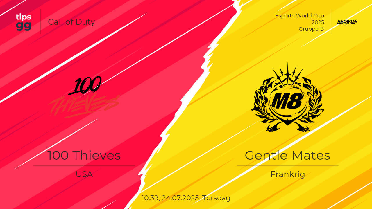 100 Thieves vs Gentle Mates 24.07.2025 – Kampforudsigelser | Call of ...