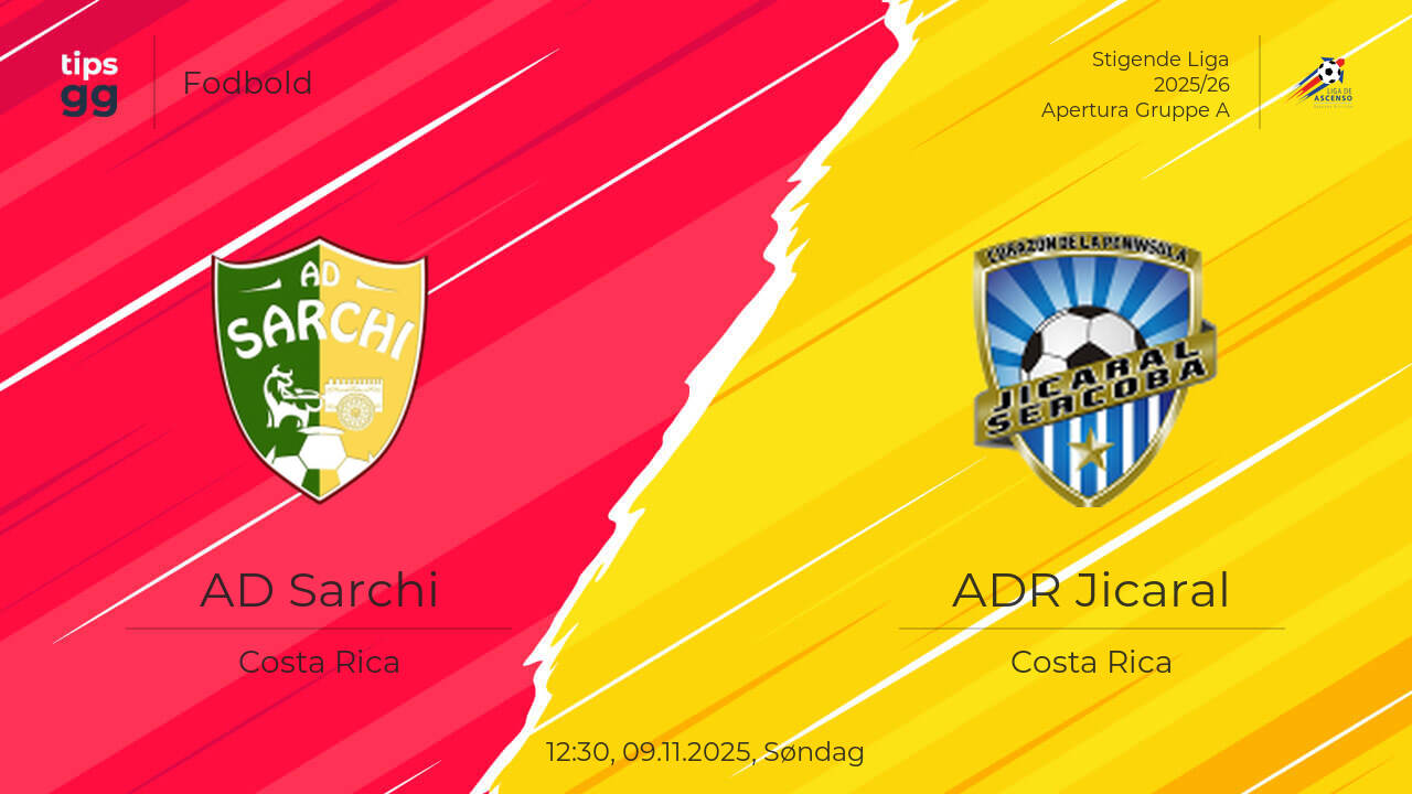 Se AD Sarchi vs ADR Jicaral 09.11.2025 – Live Streams og VOD'er ...