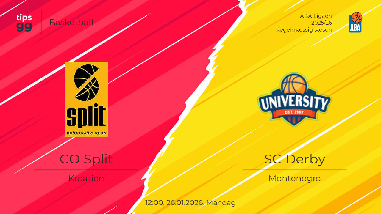 CO Split vs SC Derby 23.01.2026 ved ABA Ligaen 2025/26 | Basketball ...