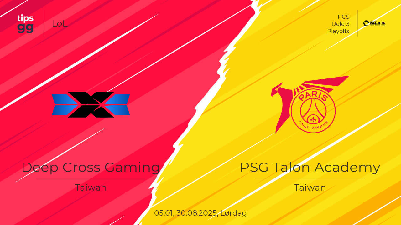 Deep Cross Gaming vs PSG Talon Academy 30.08.2025 ved PCS Dele 3 | LoL ...