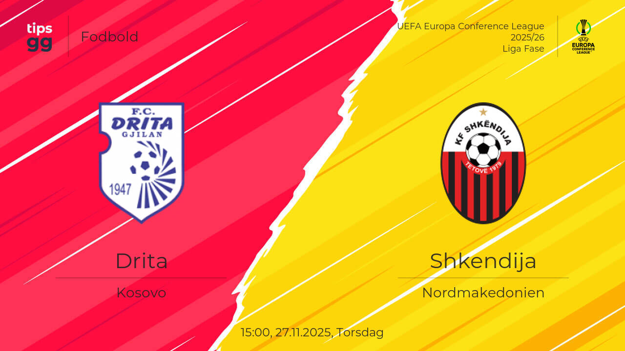 Drita – Shkendija 27.11.2025 – Kampforudsigelser | Fodbold | Tips.GG