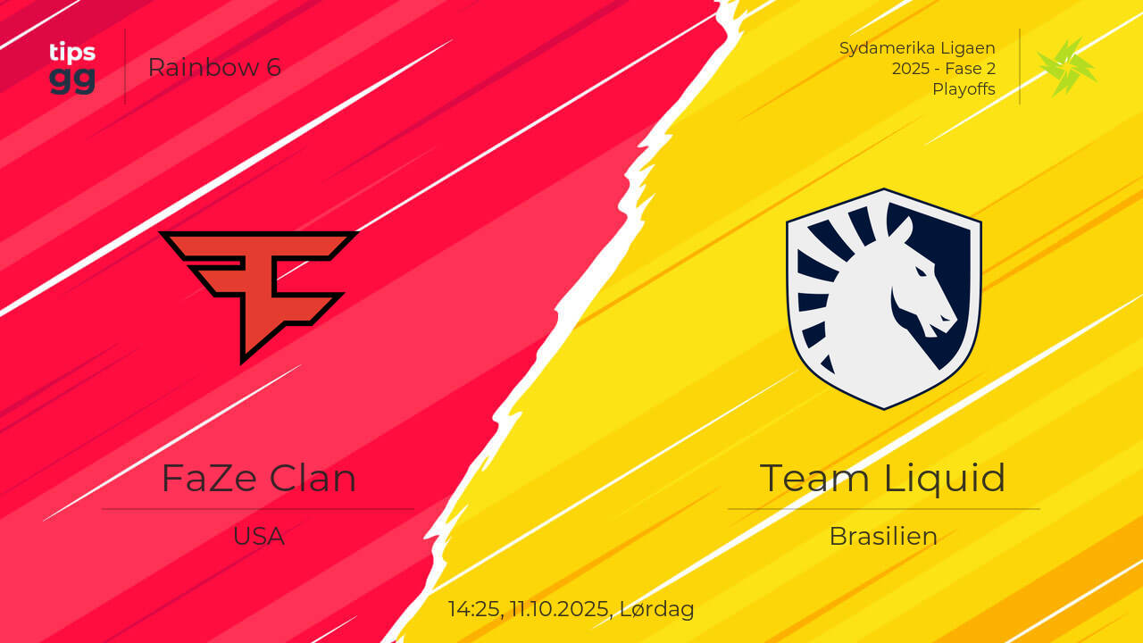 FaZe Clan vs Team Liquid 11.10.2025 – Kampforudsigelser | Rainbow 6 ...
