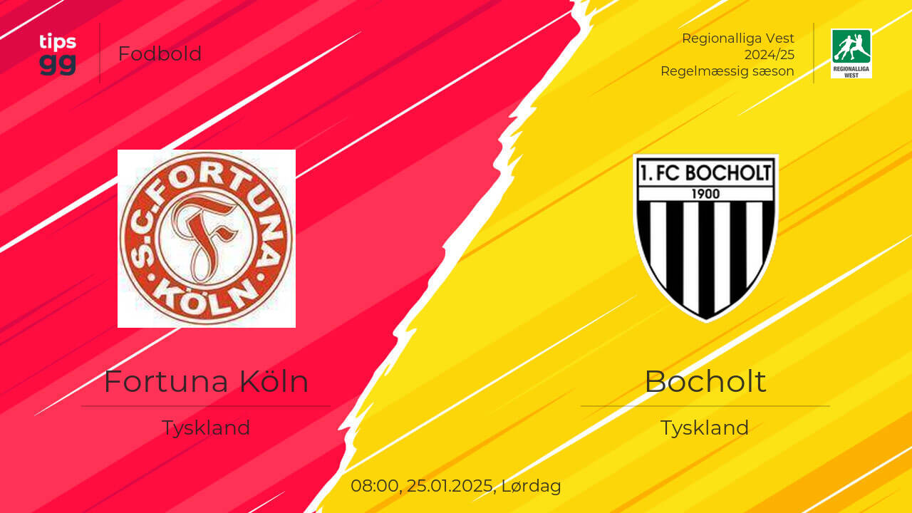 Fortuna Köln vs Bocholt 25.01.2025 – Kampforudsigelser | Fodbold | Tips.GG