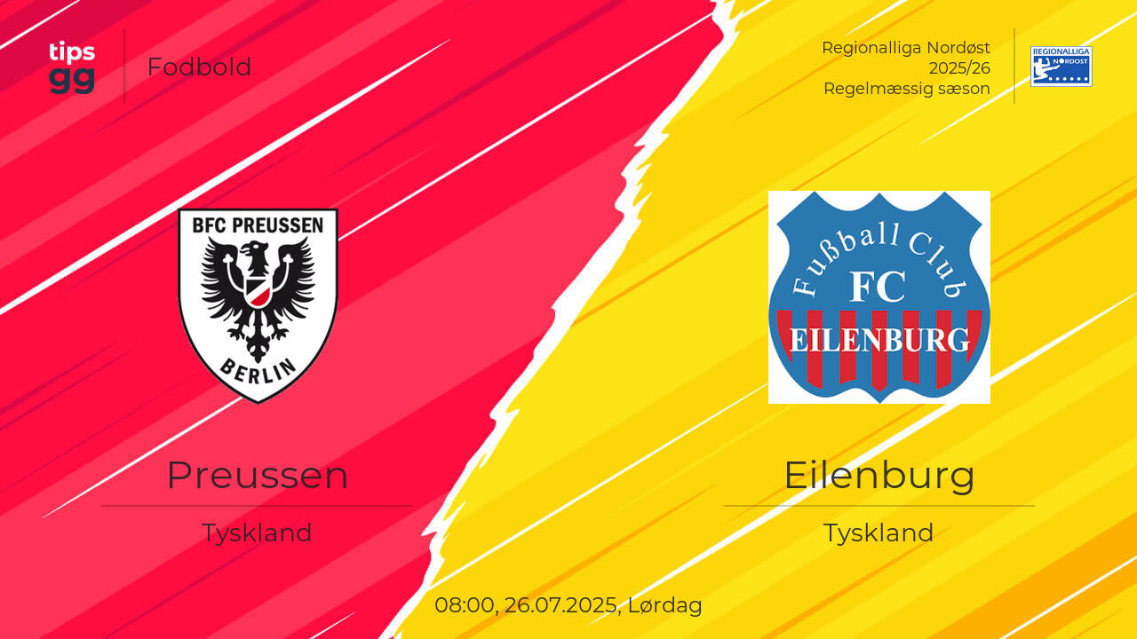 Preussen – Eilenburg 26.07.2025 – Kampforudsigelser | Fodbold | Tips.GG