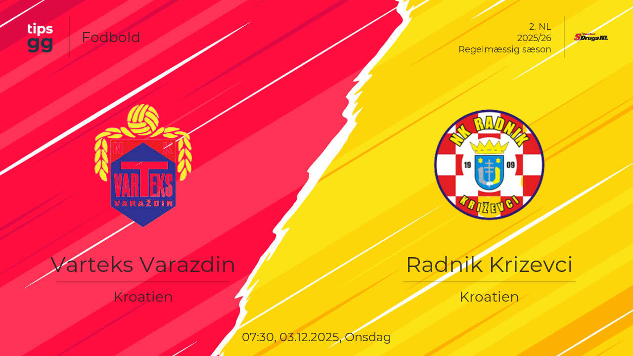 Varteks Varazdin vs Radnik Krizevci 03.12.2025 – Live Odds og ...