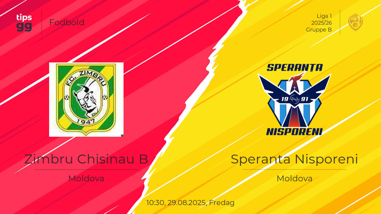 Zimbru Chisinau B – Speranta Nisporeni live resultater 29.08.2025 ...