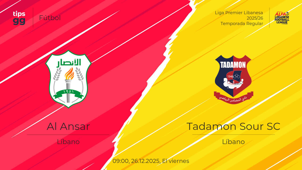 Al Ansar – Tadamon Sour SC marcador en vivo 26.12.2025 - resultados ...