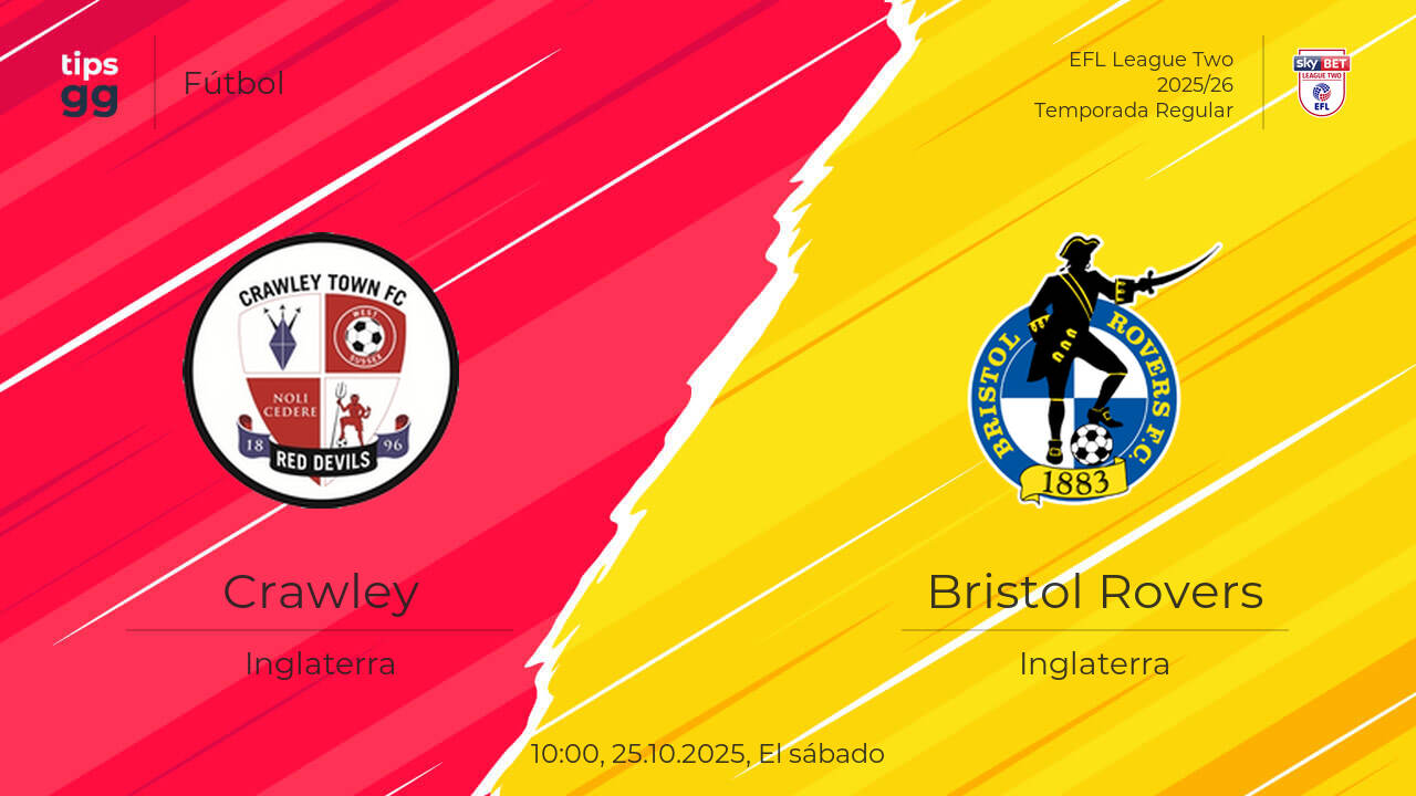 Crawley – Bristol Rovers marcador en vivo 25.10.2025 - resultados ...