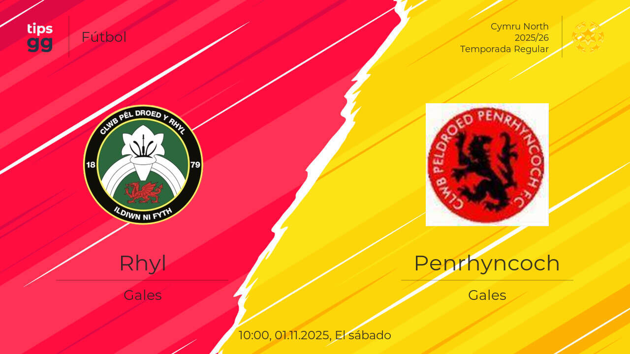 Rhyl – Penrhyncoch marcador en vivo 01.11.2025 - resultados partido de ...