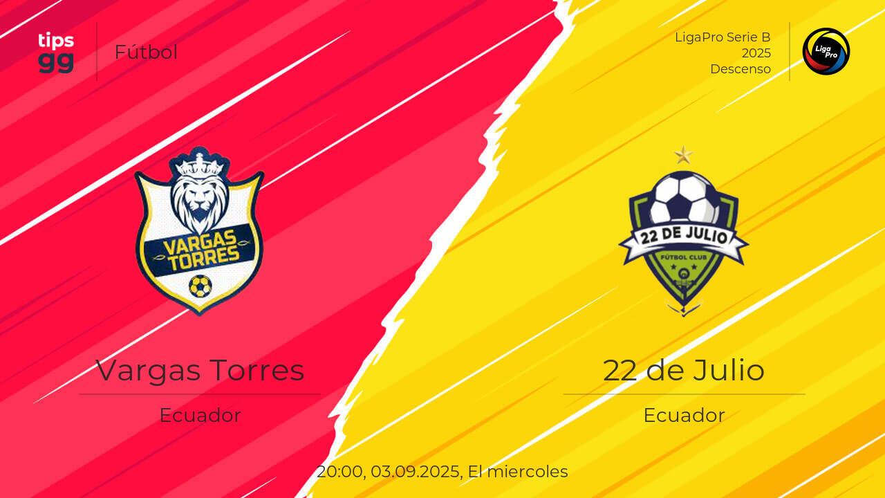Vargas Torres vs 22 de Julio Pronóstico el 04.09.2025 | Fútbol | Tips.GG