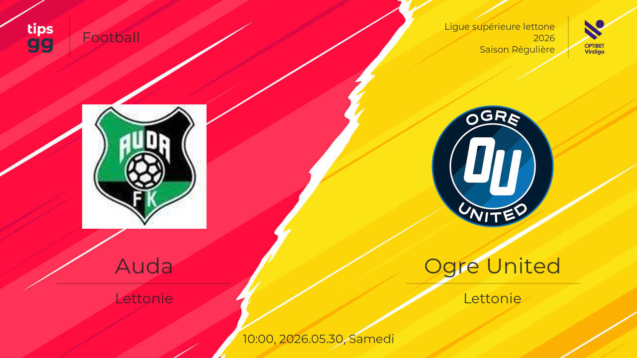 Auda – Ogre United score en direct 2026.05.30 - aujourd'hui résultats ...