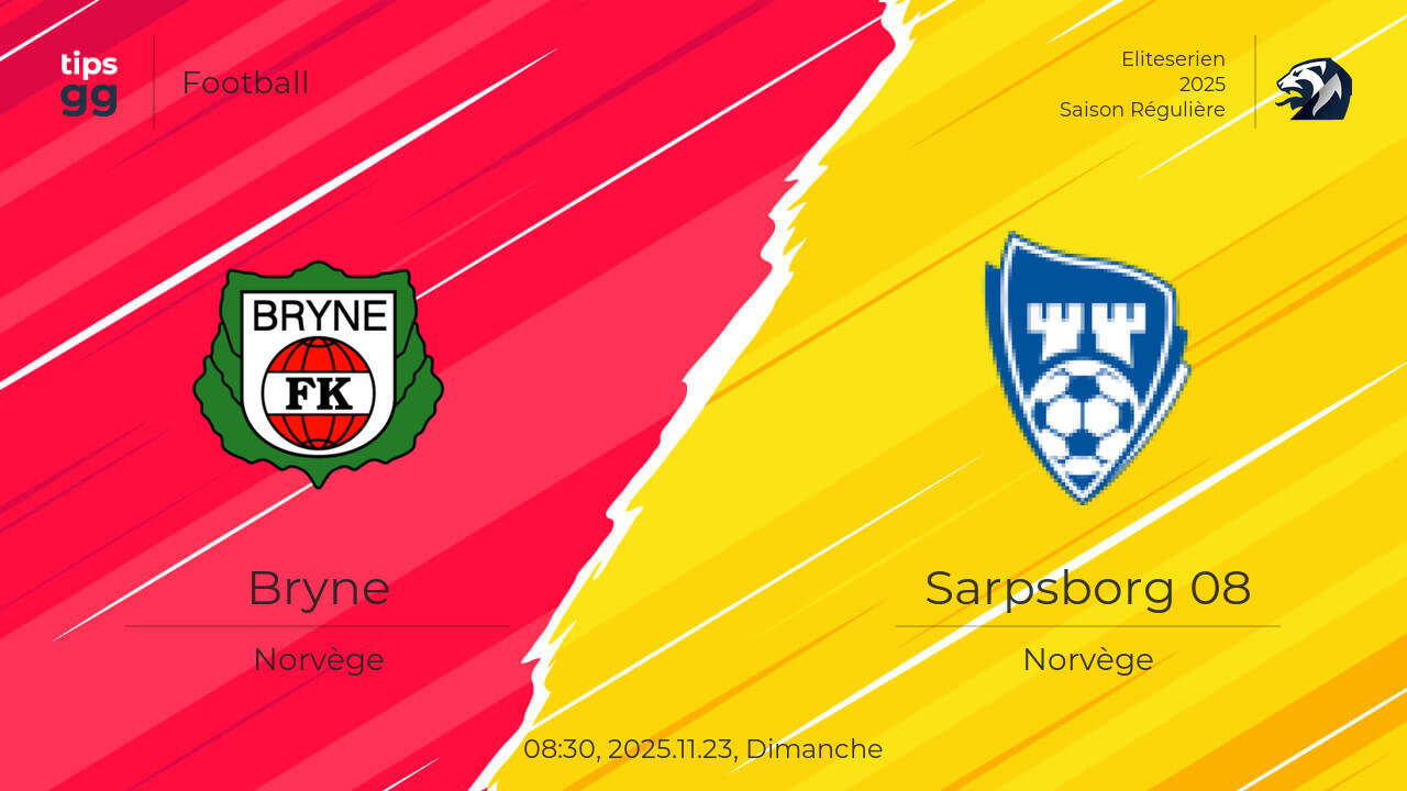 Bryne vs Sarpsborg 08 2025.11.23 – Prédiction de match | Football | Tips.GG