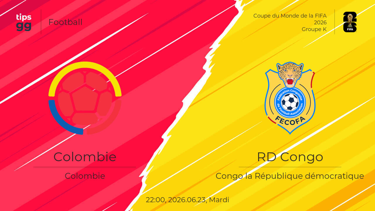 Colombie vs RD Congo 2026.06.24 – Prédiction de match | Football | Tips.GG