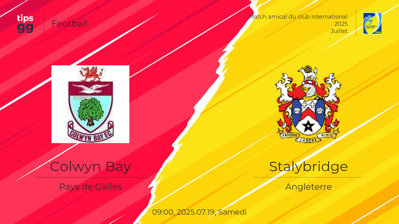 Regardez Colwyn Bay vs Stalybridge 2025.07.19 – Diffusions en direct ...