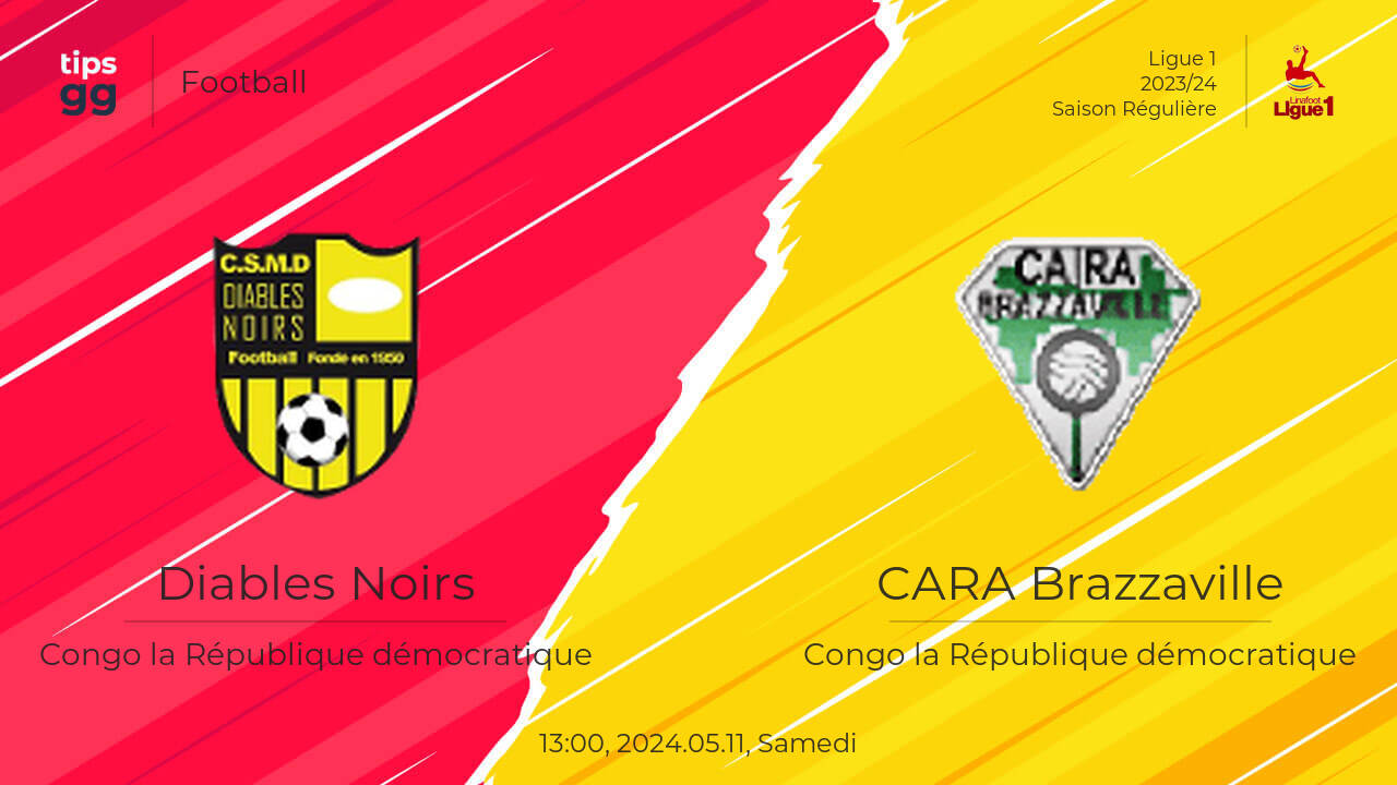 Diables Noirs contre CARA Brazzaville le 2024.05.11 à l'Ligue 1 2023/24 ...