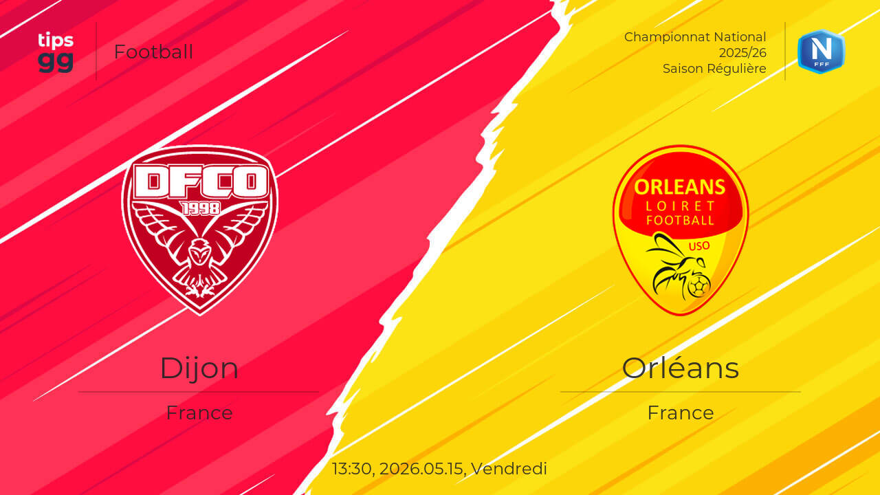 Dijon vs Orléans 2026.05.15 – Cotes de paris sportifs | Football | Tips.GG