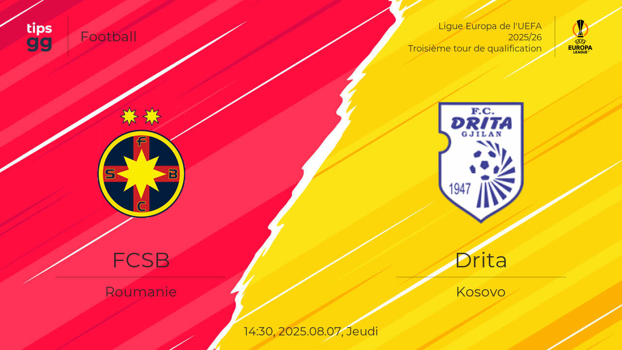 FCSB vs Drita 2025.08.07 – Prédiction de match | Football | Tips.GG