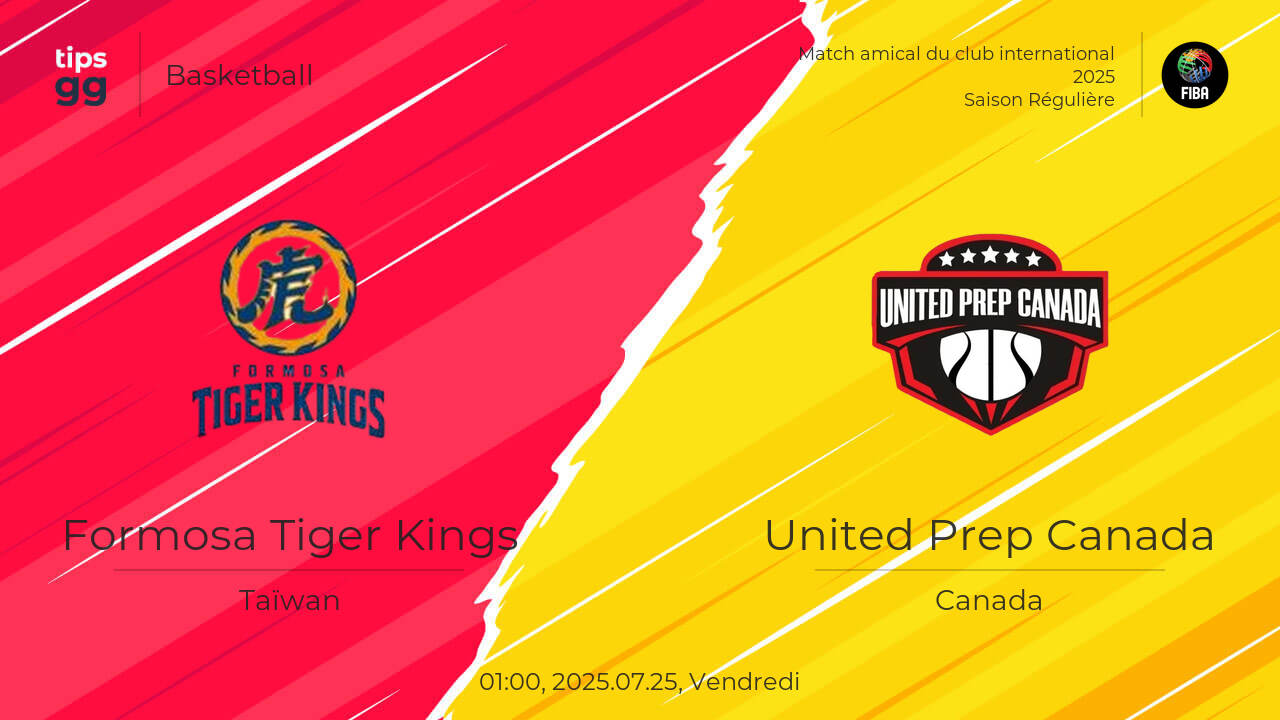 Regardez Formosa Tiger Kings vs United Prep Canada 2025.07.25 ...