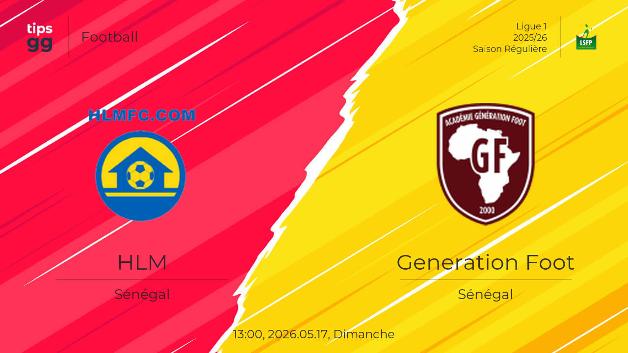 HLM – Generation Foot score en direct 2026.05.17 - aujourd'hui ...