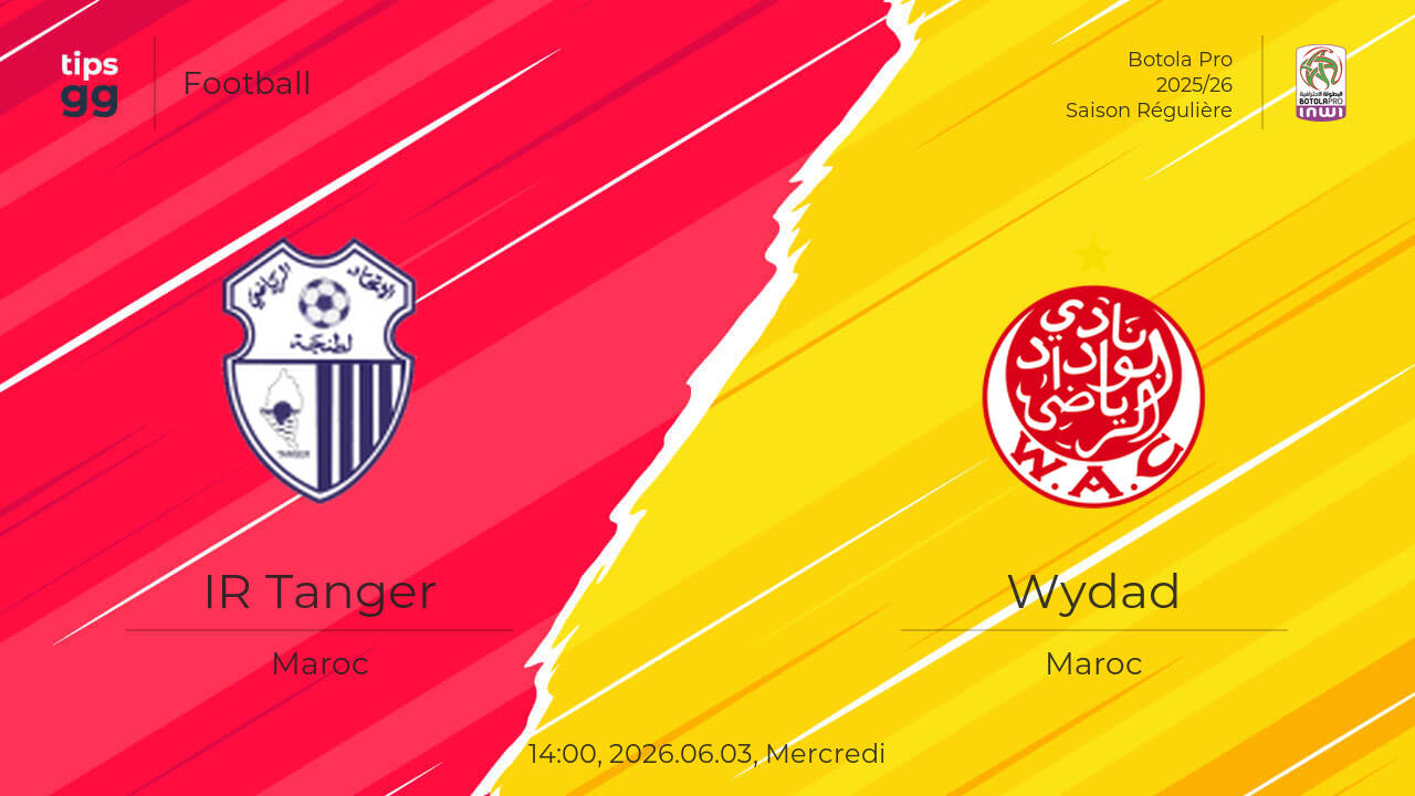IR Tanger – Wydad score en direct 2026.06.03 - aujourd'hui résultats du ...