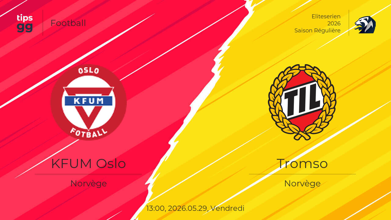 KFUM Oslo – Tromso score en direct 2026.05.29 - aujourd'hui résultats ...