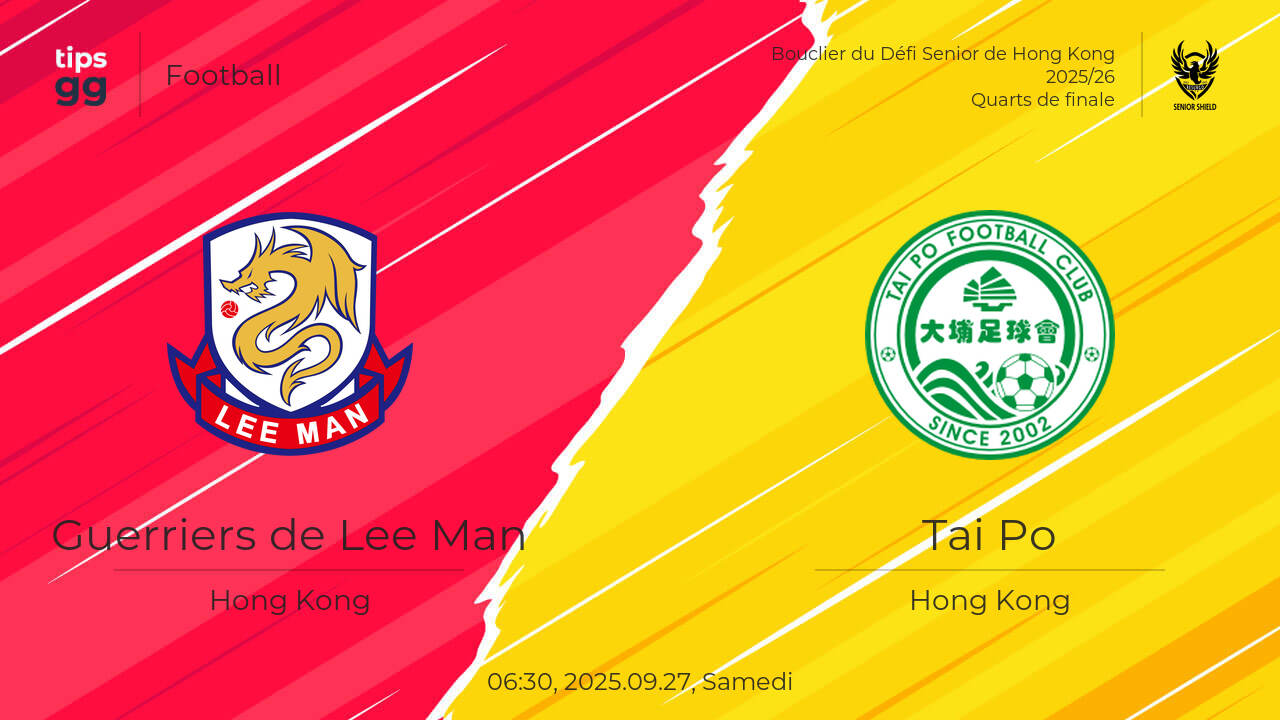 Guerriers de Lee Man – Tai Po score en direct 2025.09.27 - aujourd'hui ...