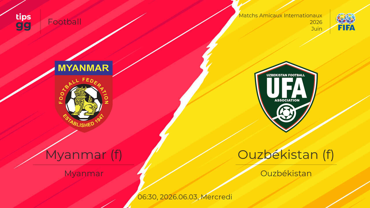 Myanmar (f) – Ouzbékistan (f) score en direct 2026.06.03 - aujourd'hui ...