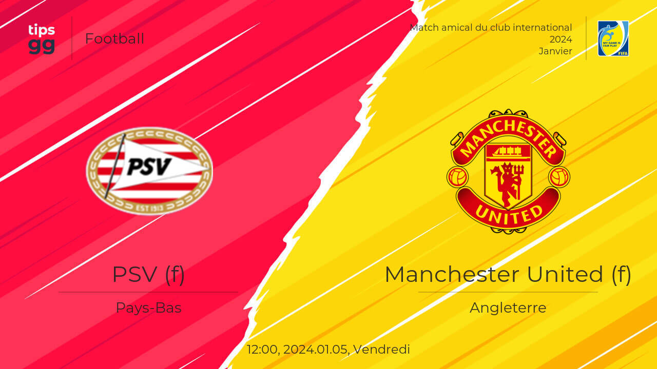 PSV Eindhoven (f) vs Manchester United (f) 2024.01.05 – Cotes de paris ...