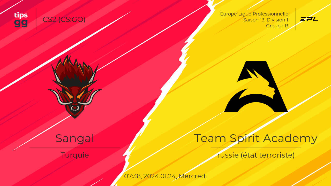 Sangal contre Team Spirit Academy le 2024.01.24 à l'Europe Ligue ...