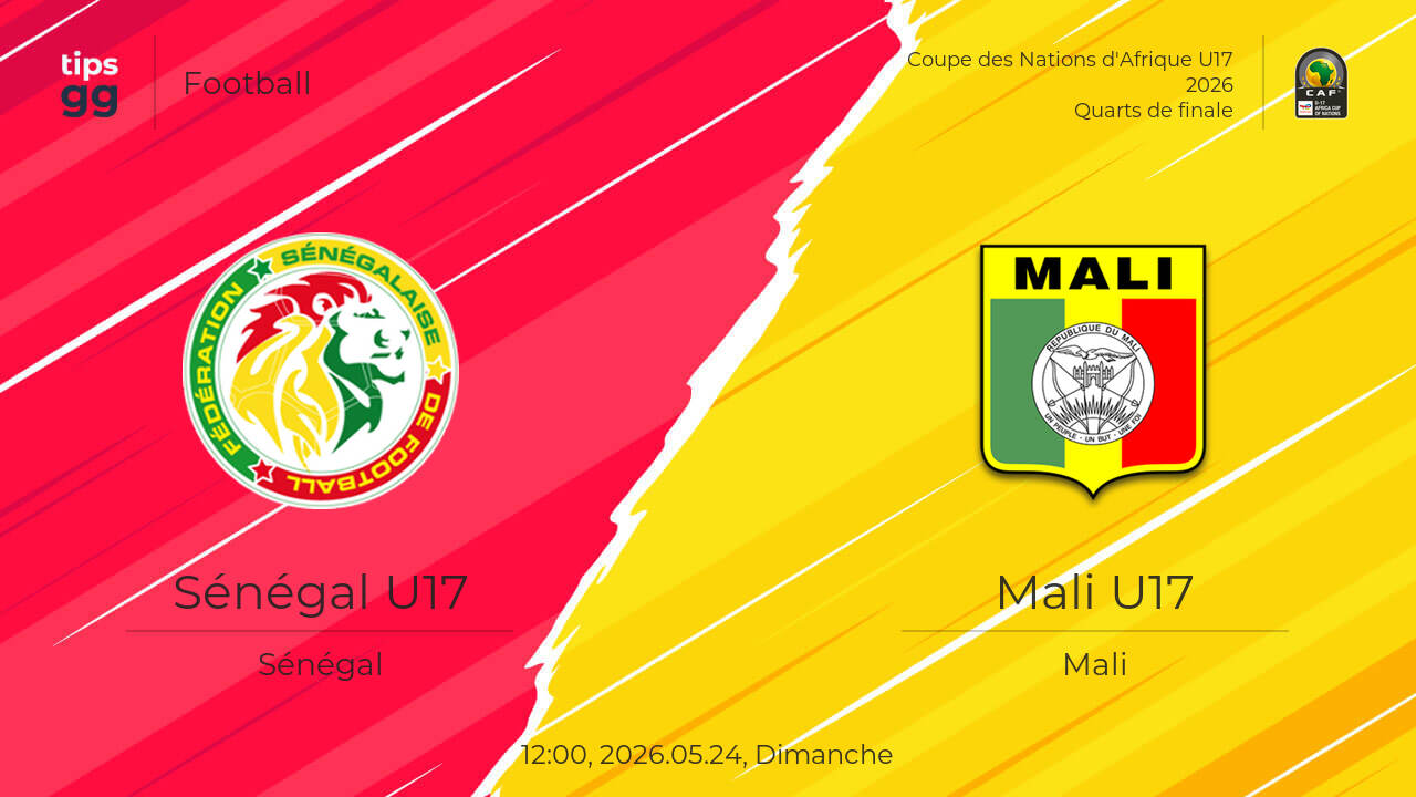 Sénégal U17 – Mali U17 score en direct 2026.05.24 - aujourd'hui ...