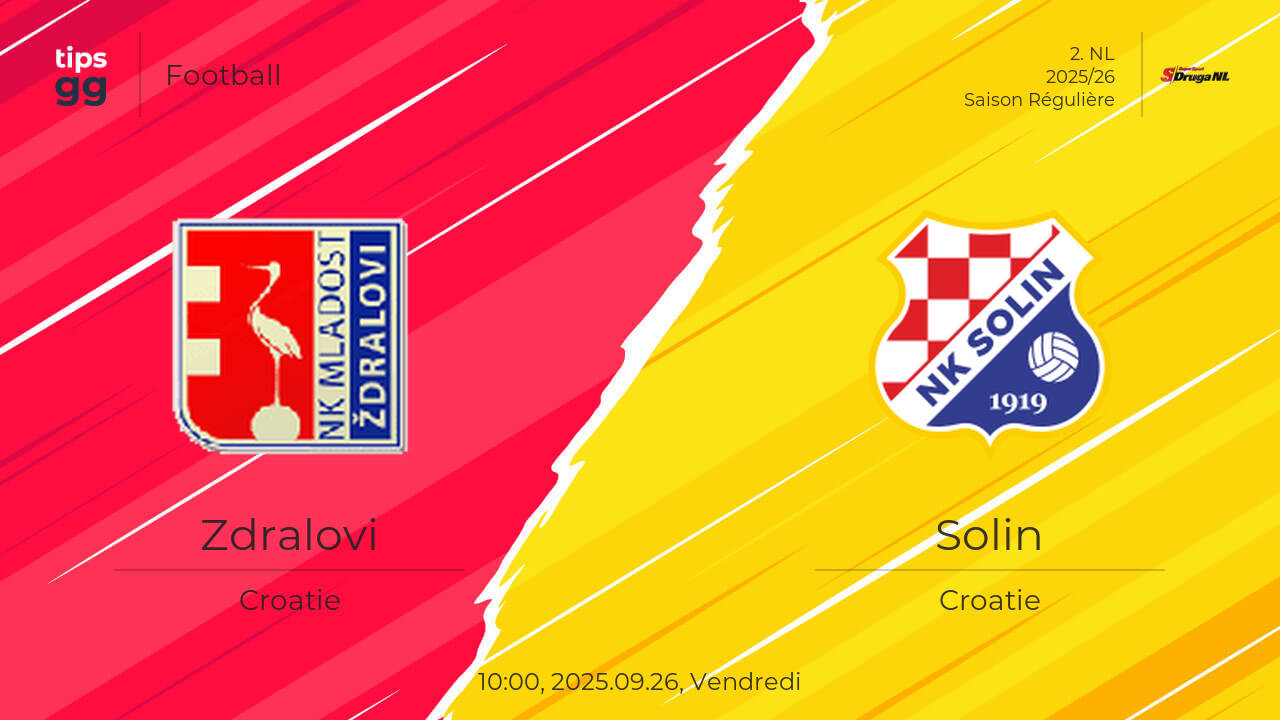 Zdralovi vs Solin 2025.09.26 – Prédiction de match | Football | Tips.GG