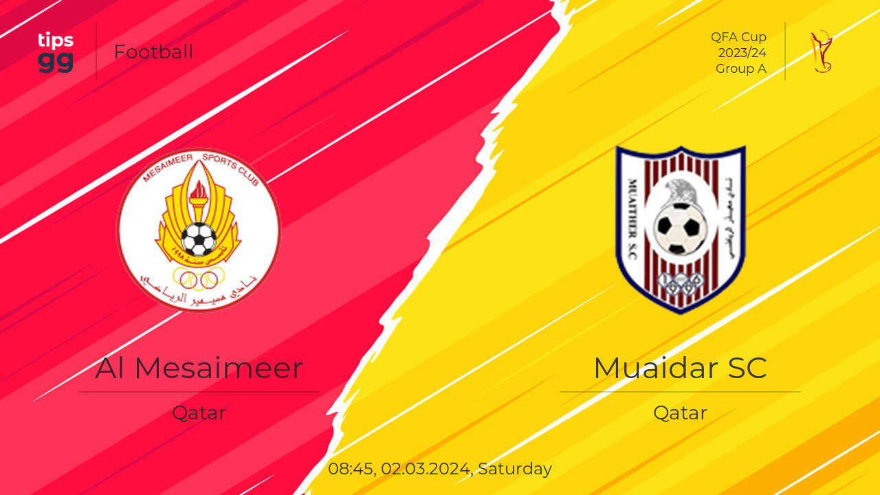 Al Mesaimeer Club vs Muaidar SC 02.03.2024 at QFA Cup 2023/24 ...