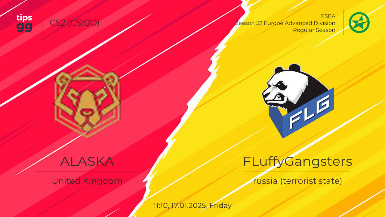 ALASKA vs FLuffyGangsters 17.01.2025 Odds | CS2 (CS:GO) | Tips.GG