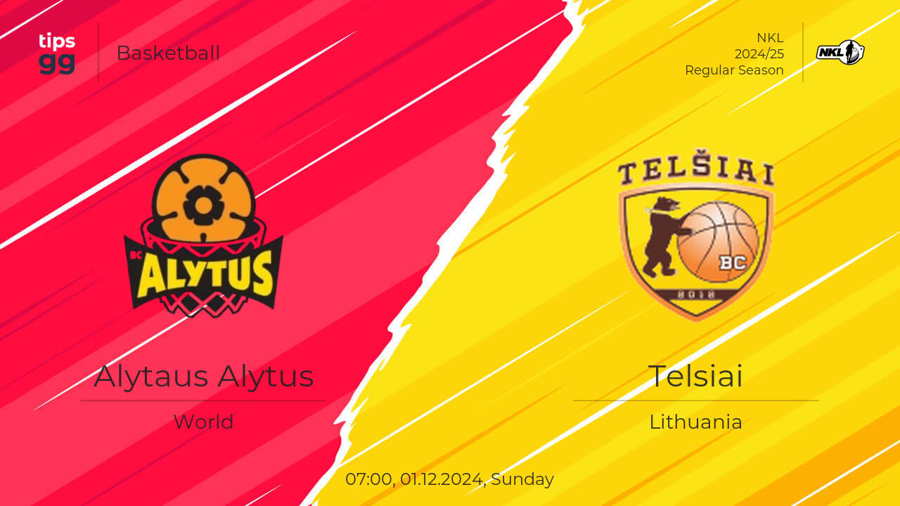Alytaus Alytus vs Telsiai 30.11.2024 at NKL 2024/25 | Basketball | Tips.GG