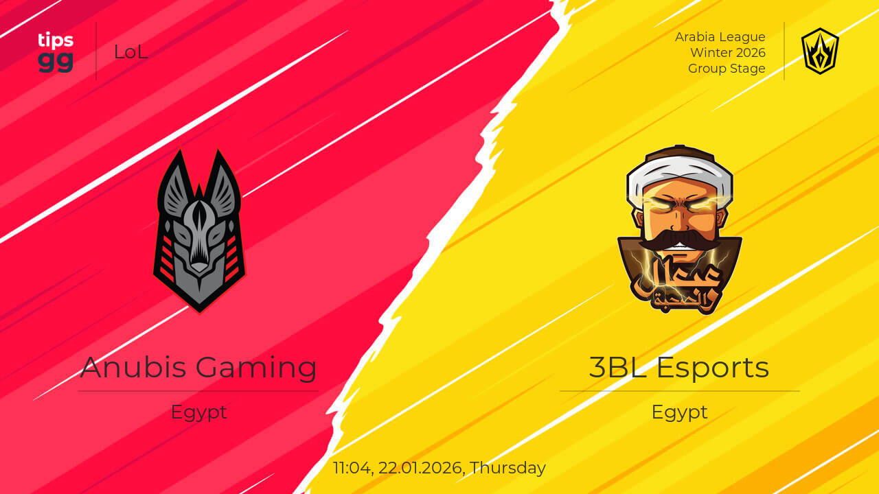 Anubis Gaming vs 3BL Esports 22.01.2026 at Arabia League Winter 2026 ...