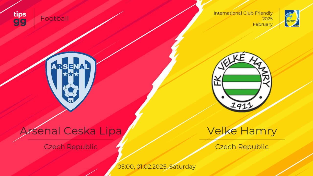 Arsenal Ceska Lipa vs Velke Hamry 01.02.2025 Match Overview | Tips.GG