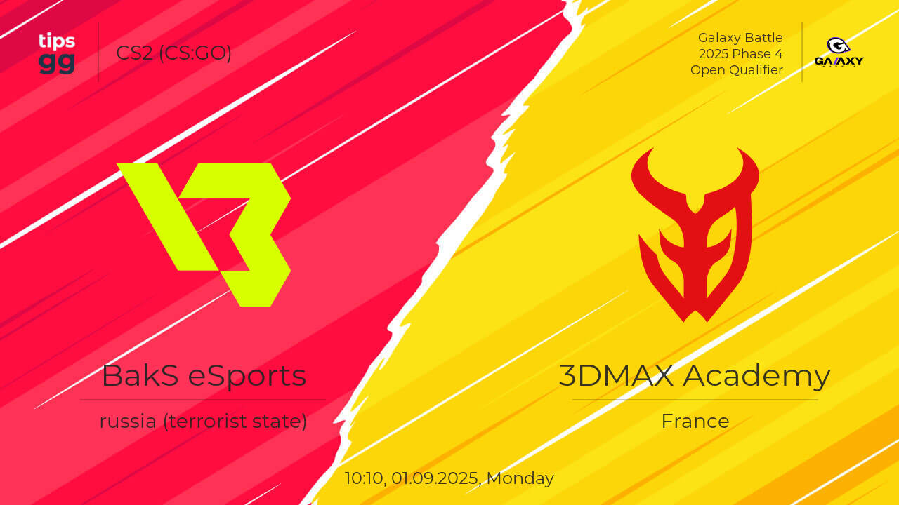 Where to Watch BakS eSports vs 3DMAX Academy 01.09.2025 – Live Streams ...