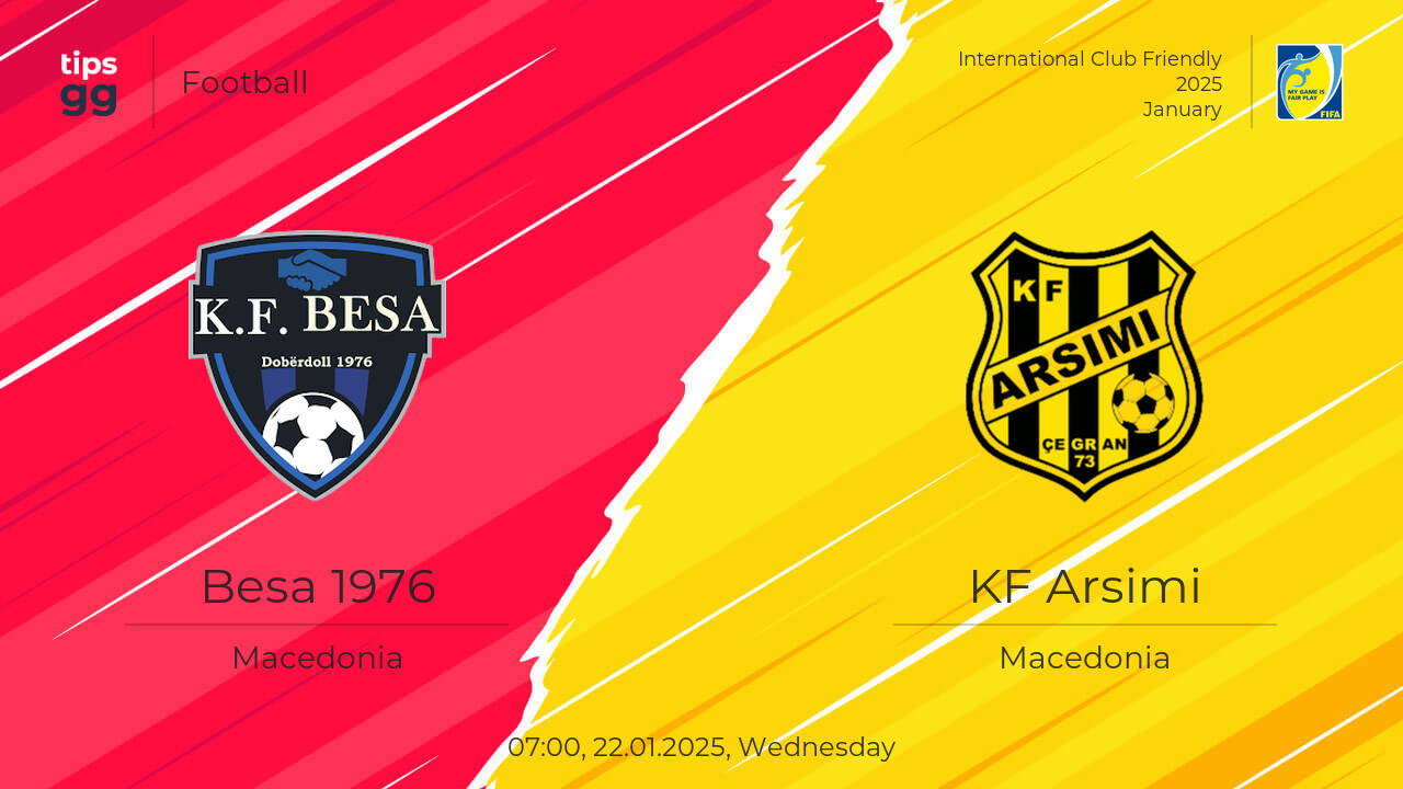 Besa 1976 KF Arsimi Odds 22.01.2025 | Tips.GG