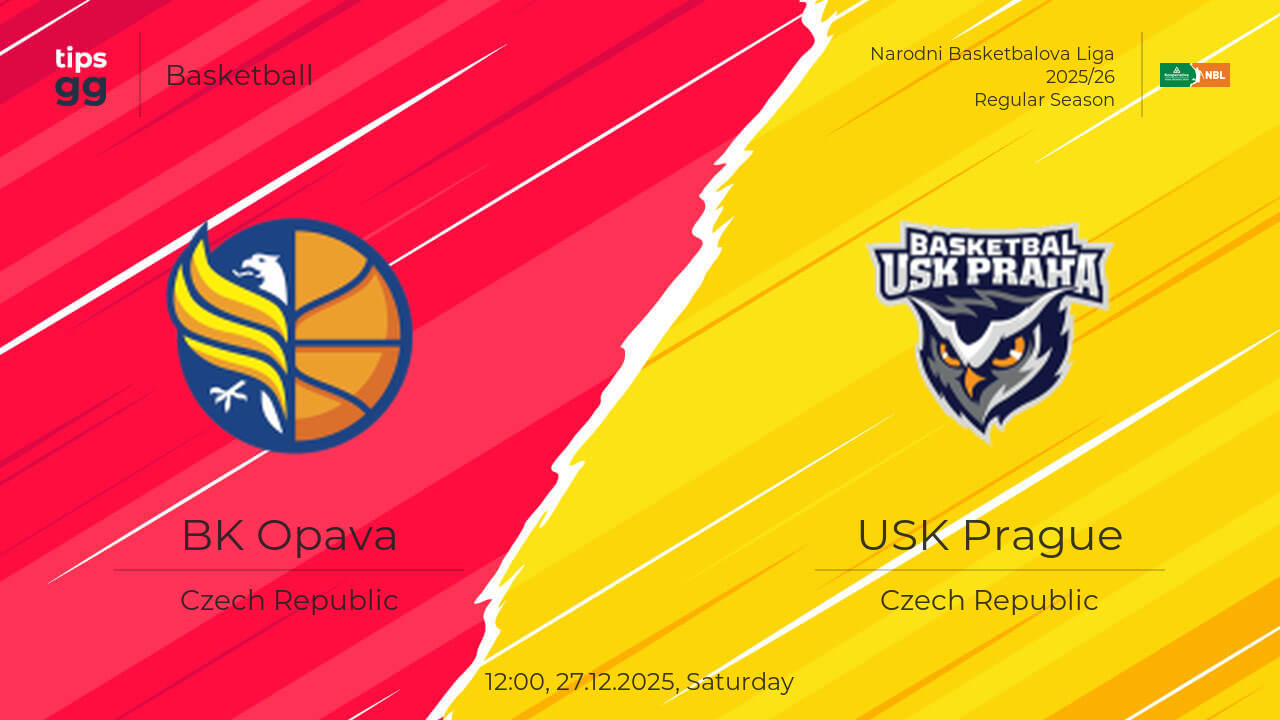 BK Opava vs USK Prague 27.12.2025 at Narodni Basketbalova Liga 2025/26 ...