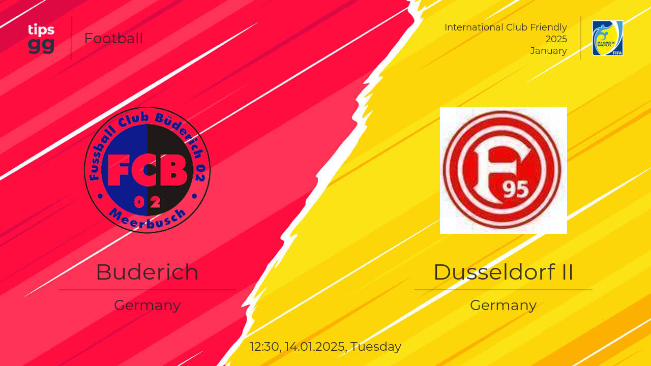 Buderich vs Dusseldorf II 14.01.2025 Match Overview | Tips.GG