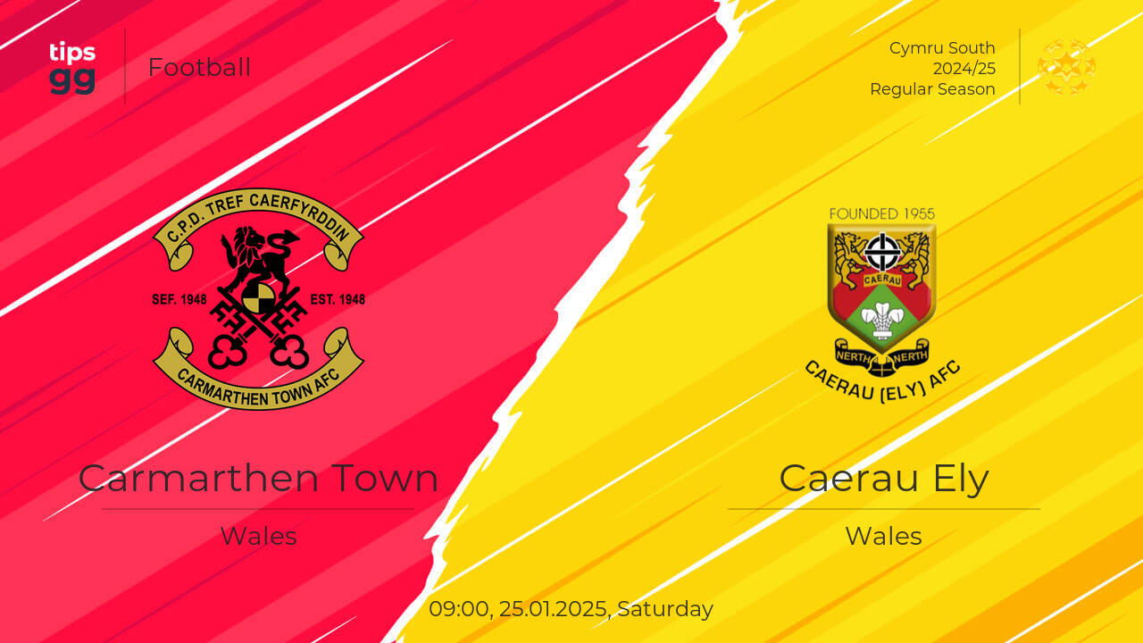 Carmarthen Town Caerau Ely Odds 25.01.2025 | Tips.GG